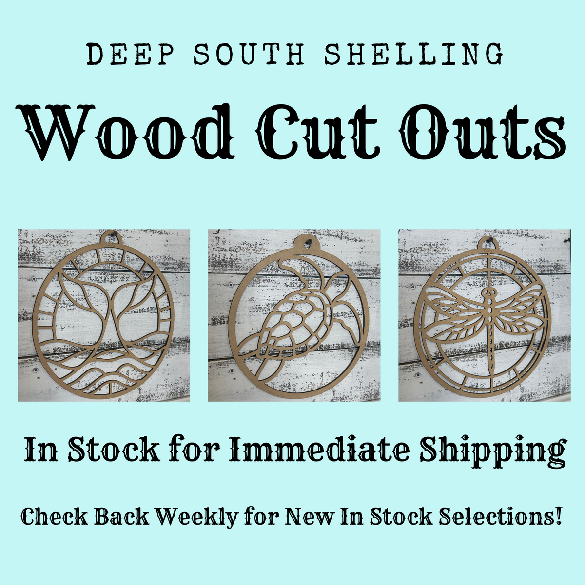 Wood Laser Cutouts In Stock – Deep South Shelling
