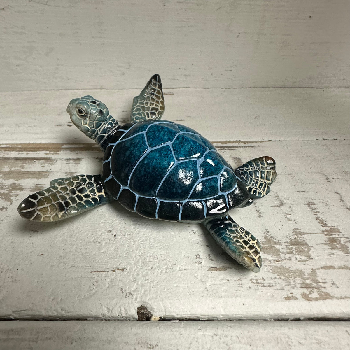 Bulk Q4 Lg Blue Sea Turtle Figurine – Deep South Shelling