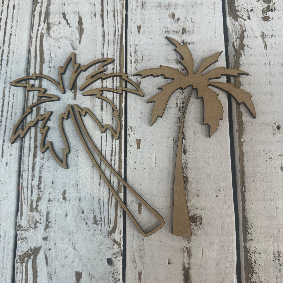 Double Palm Tree Wood Cutout 7” – Deep South Shelling