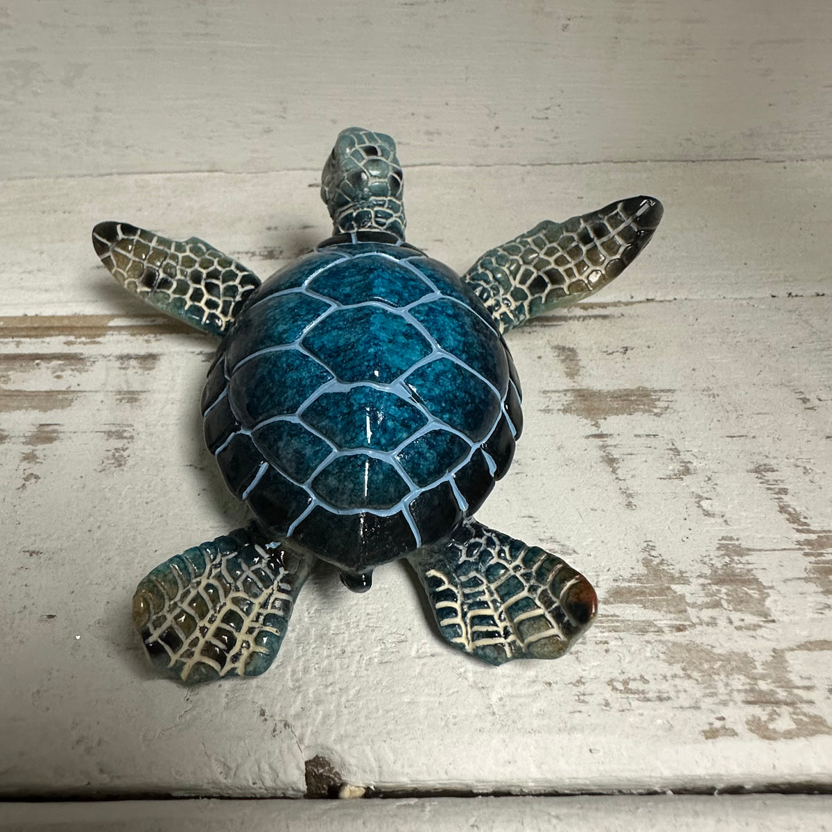 Lg Blue Sea Turtle Figurine – Deep South Shelling